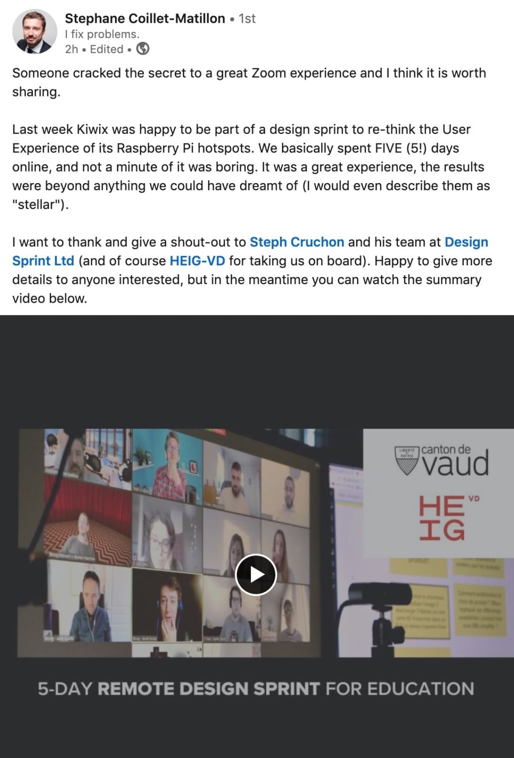 Remote virtual Design Sprint - Design Sprint